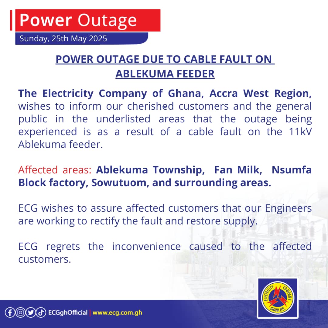 Electricity Company of Ghana Ltd - Current Status - Accra West