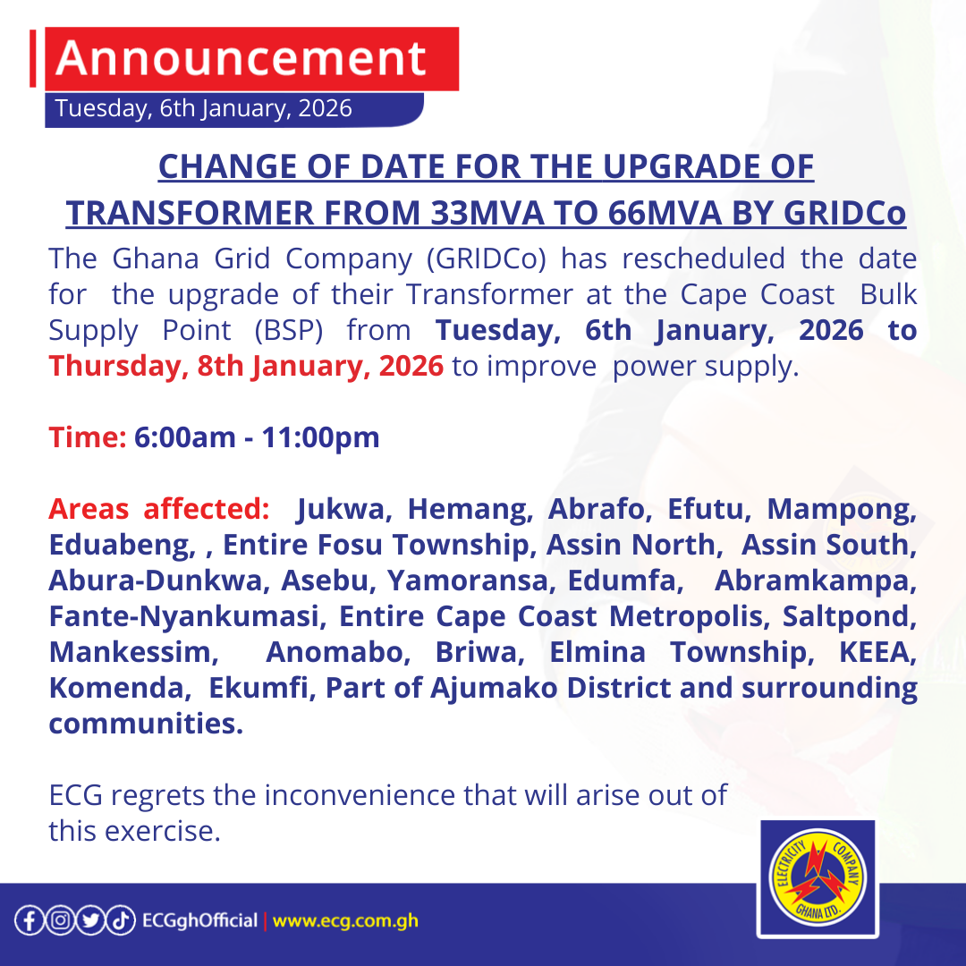 Electricity Company of Ghana Ltd - CHANGE OF DATE FOR THE UPGRADE OF ...