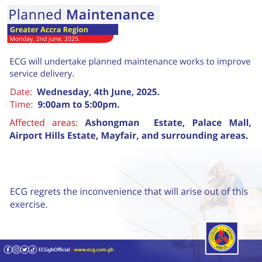 Electricity Company of Ghana Ltd - Planned Maintenance in Greater Accra ...